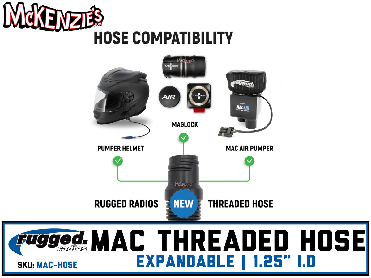 Rugged Threaded Pumper Hose | Expandable 12"-36" | MAC-HOSE-12| McKenzie's