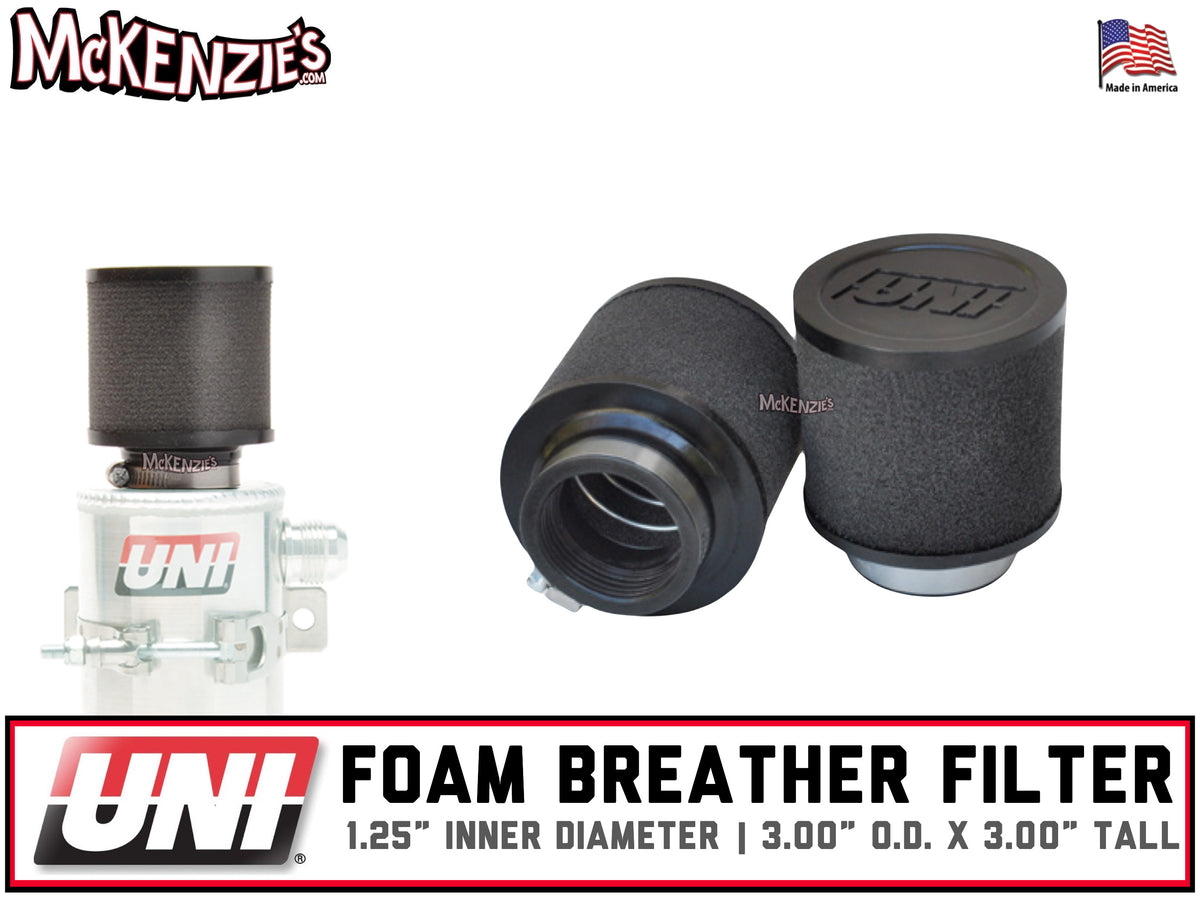 UNI Breather Filter | Clamp-on 1.25" I.D. | FRS-125| McKenzie's