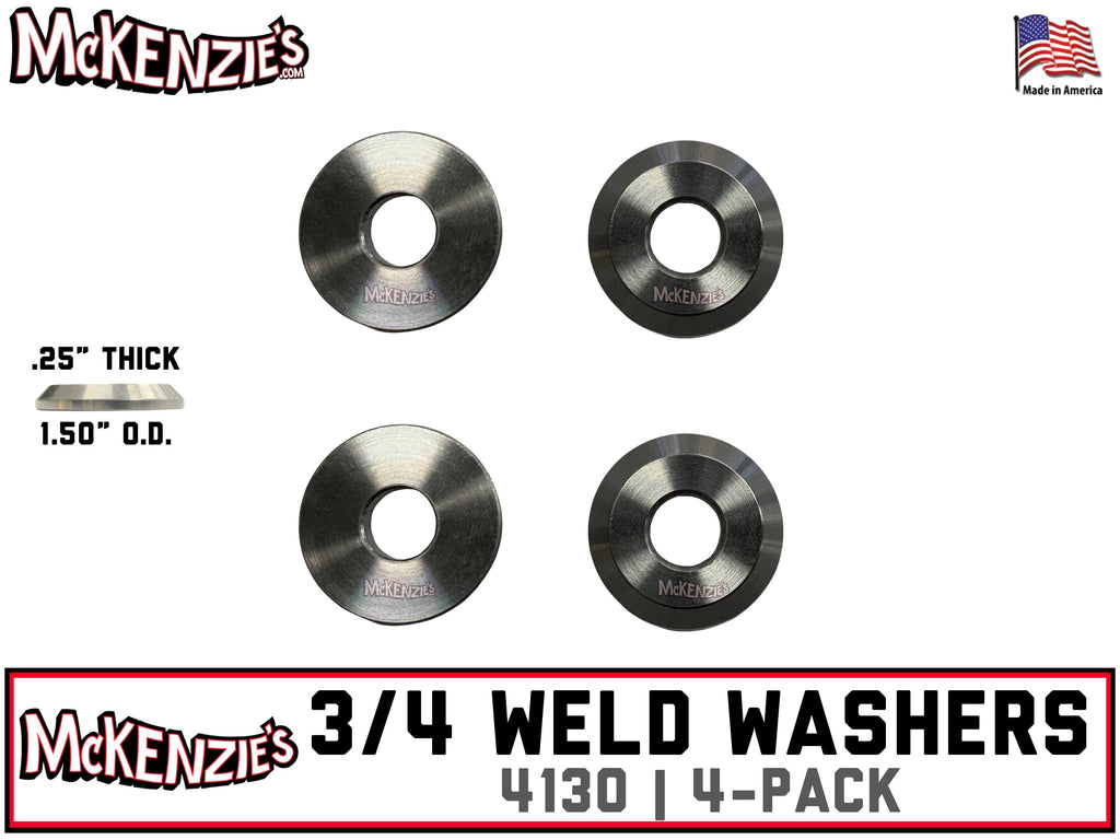 3/4" Weld Washers | 4130 Chromoly | 4-pack | McKenzie's
