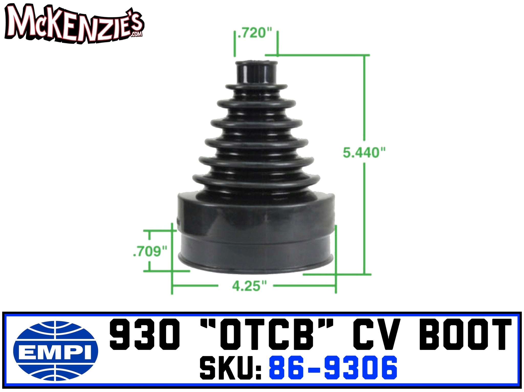 930 CV Boot - Tapered | Flange Mount | EMPI 86-9306 | McKenzie's