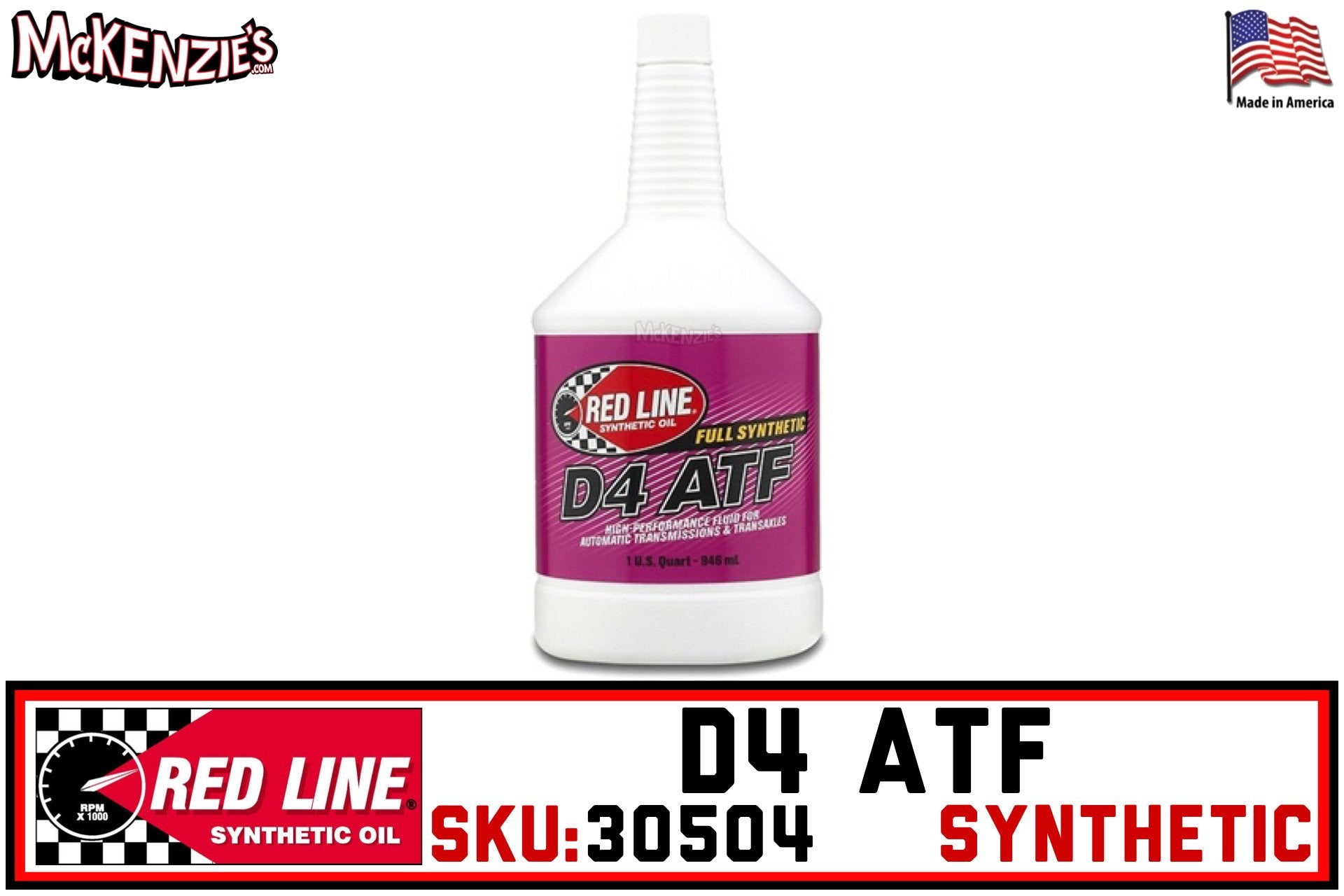 Redline 30504 | D4 ATF | Synthetic Quart | McKenzie's